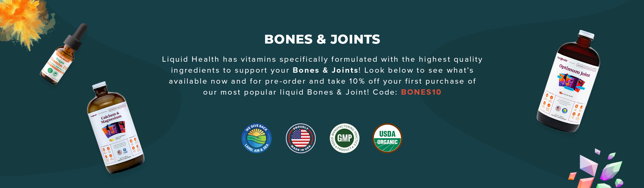 Buy Bone and Joint Support Vitamins Online — Liquid Health