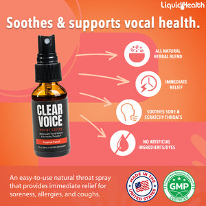 Clear Voice Vocal Spray for Singers & Speakers — Liquid Health