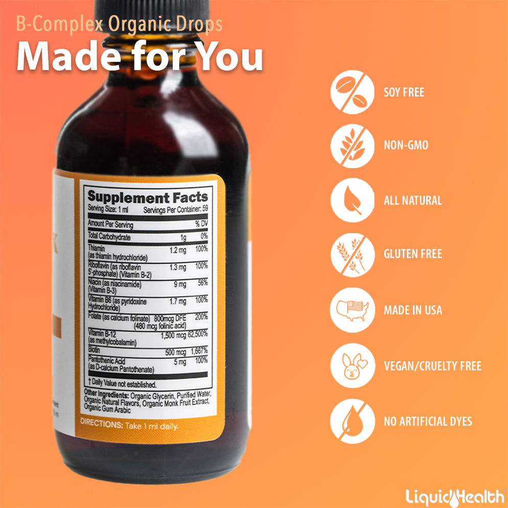 Liquid Health Organic B-Complex Drops | Daily Vitamin B