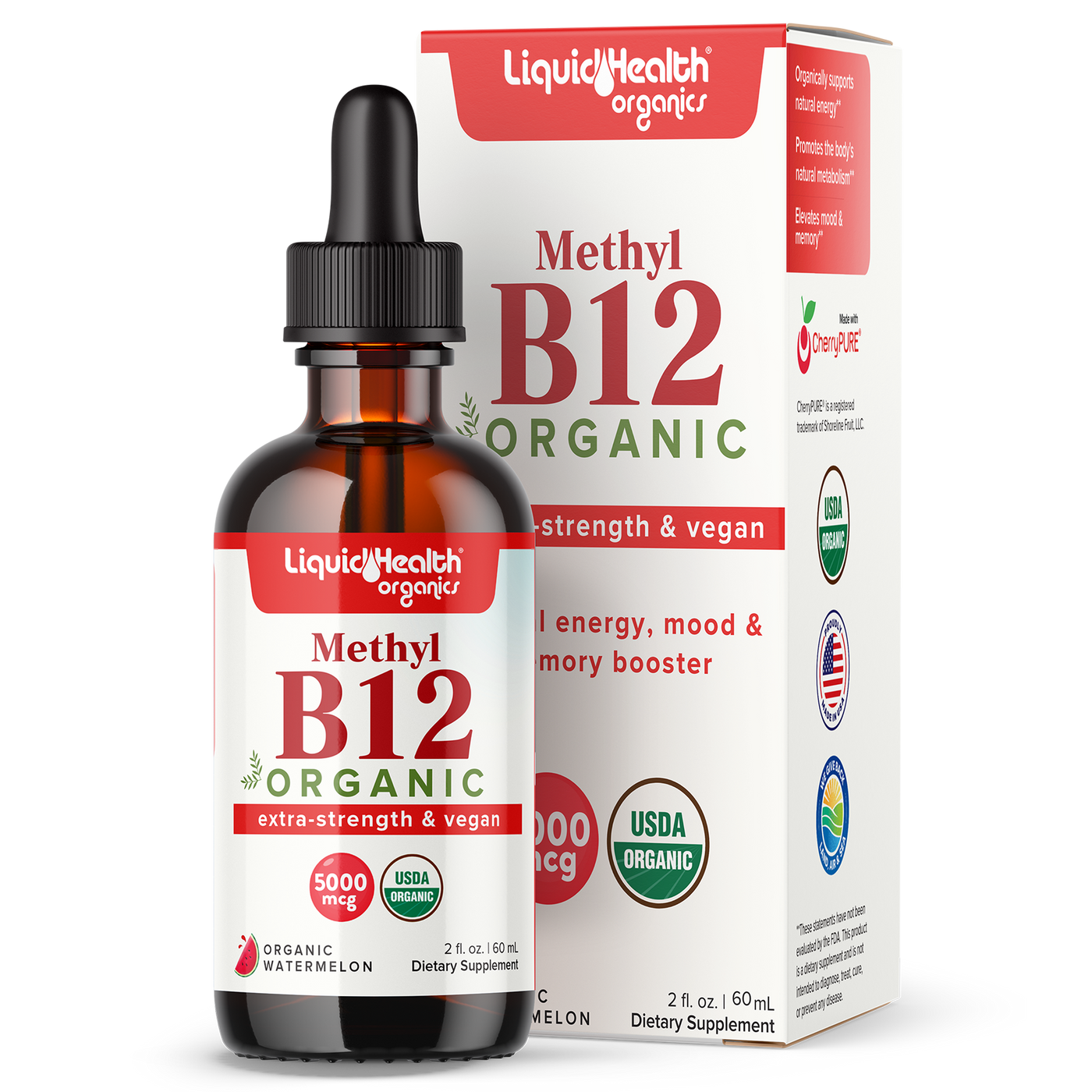 Liquid Health Organic Vegan Methyl B12 Drops 5000mcg